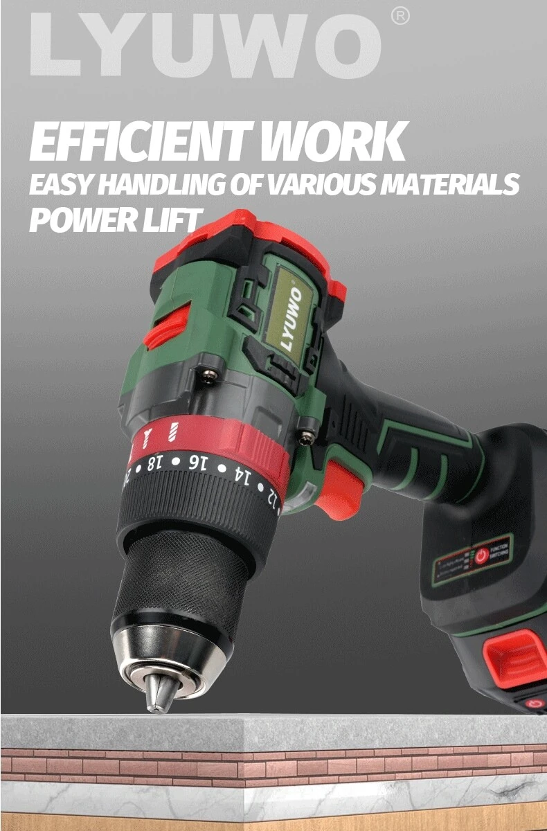 LYUWO Perceuse électrique portative LYUWO 76N.M, perceuse à percussion ...