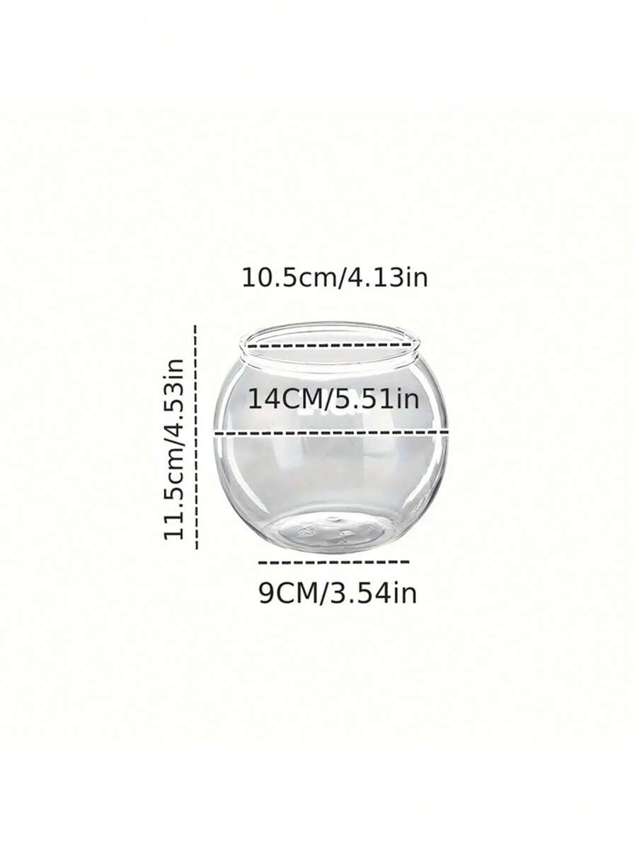 1pc Plastic Shockproof Round Transparent Goldfish Bowl, Visitors Desk ...