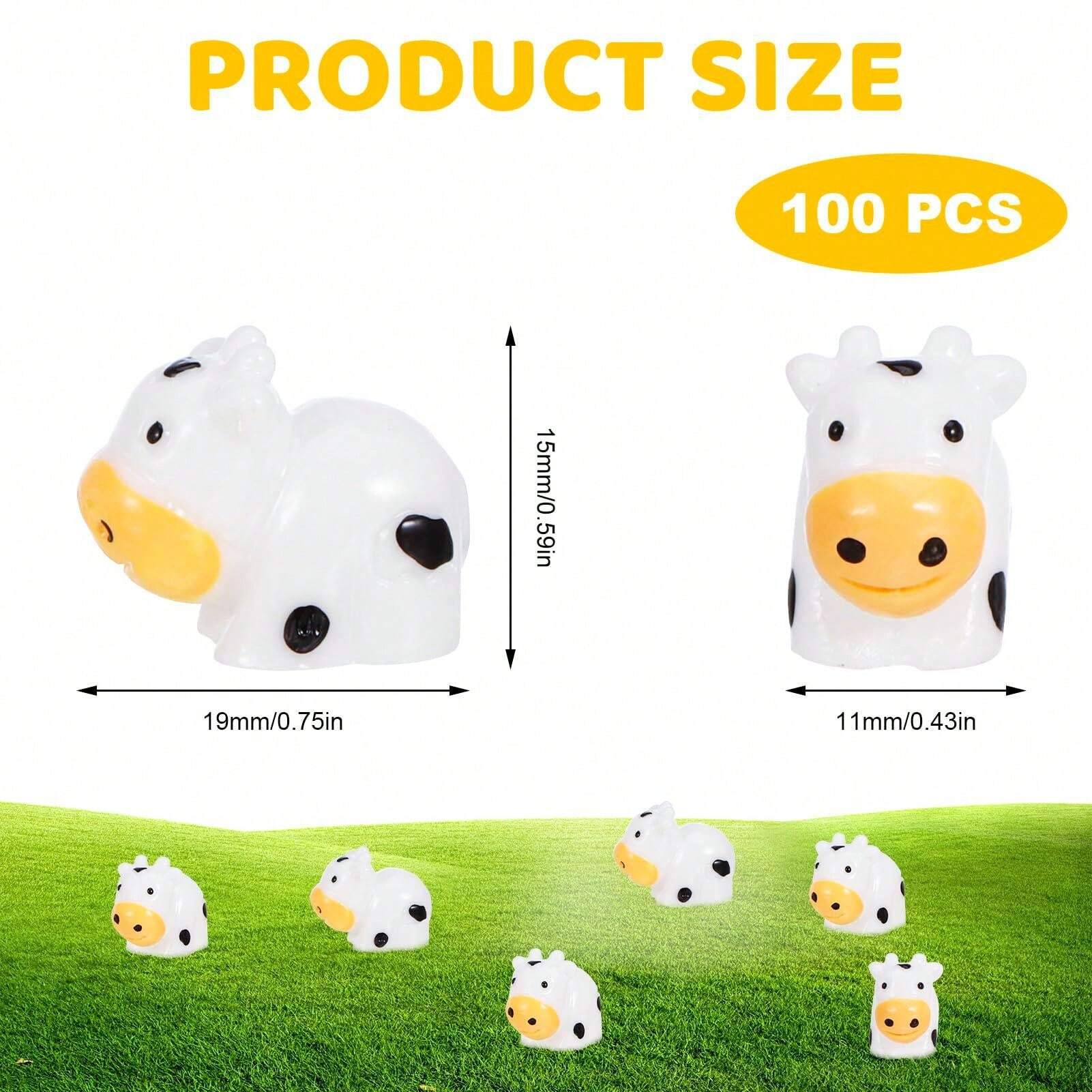 10/50/100 Pcs Mini Cow Figurines Mini Resin Cow Miniature Animals ...
