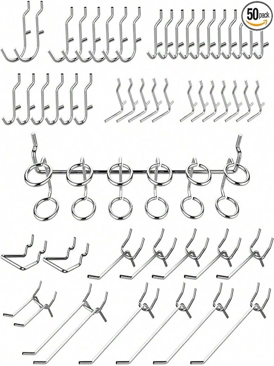 Pegboard Hook Set,50 Heavy Duty Pegboard Hooks For Tools, Garage And ...