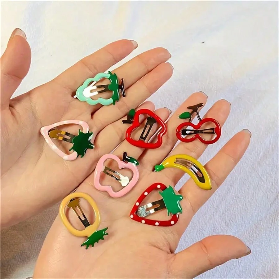 8pcs Sweet Fruit Hair Clips For Girls - Cute And Simple Hair ...