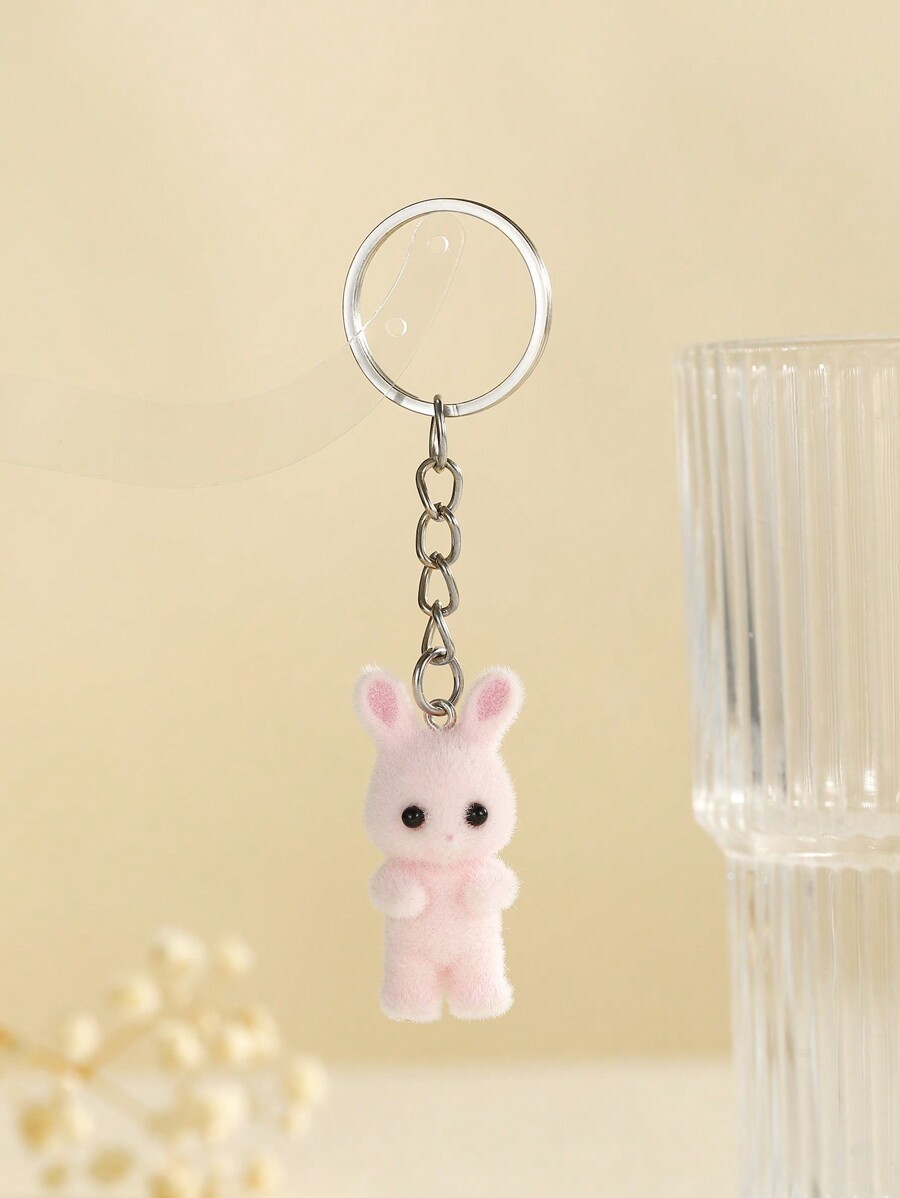 Cute Pink Plush Rabbit Keychain, Perfect Gift For Women And Girls ...