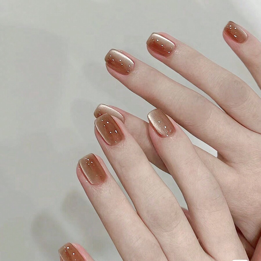 Upgrade Your Nail Style With 30pcs Crop Square False Nails That Come In ...