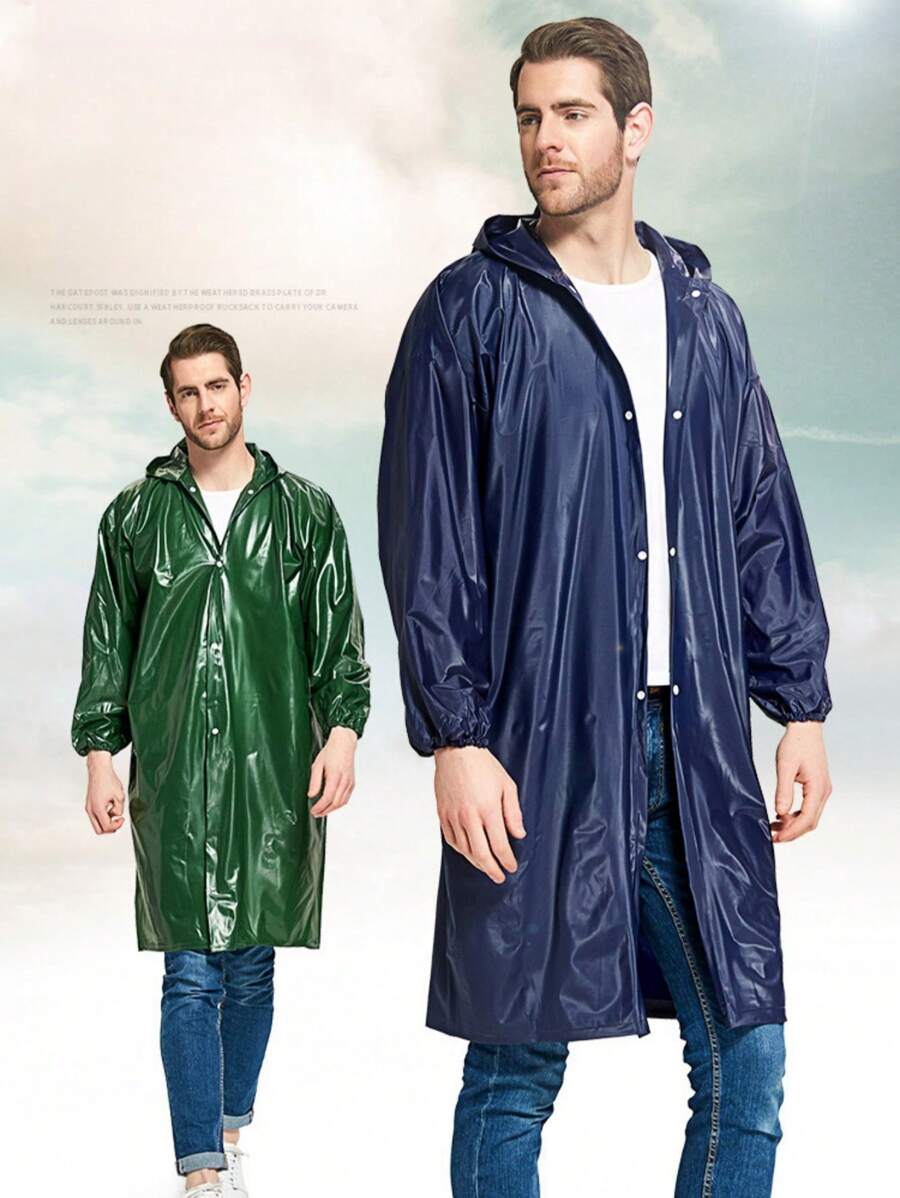 PVC Men's Waterproof Full Body Raincoat For Electric Motorcycles, Adult ...