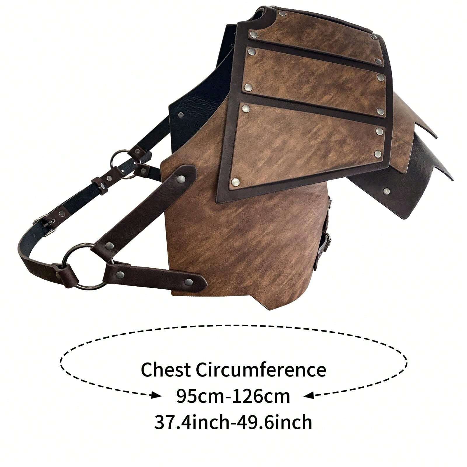 Viking Faux Leather Single Pauldron Shoulder Armor, Retro Medieval ...