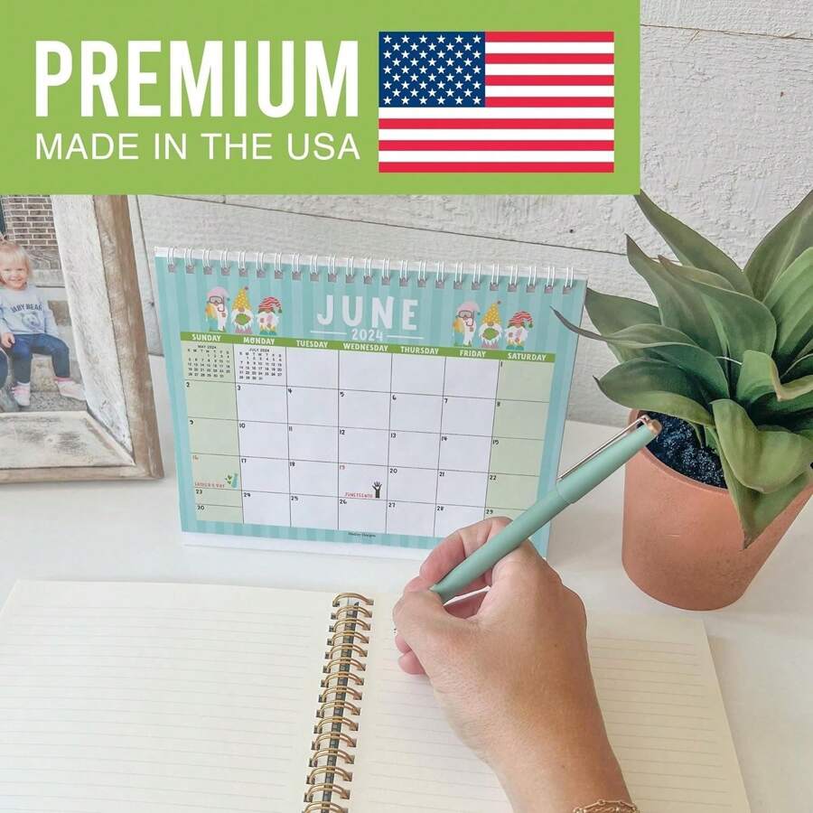 Gnome Small Desk Calendar 2024 Standing Flip - Small Desktop Calendar ...