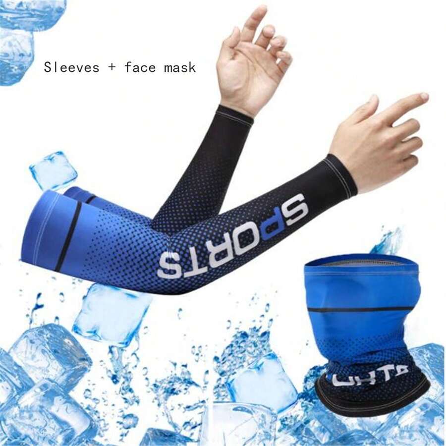 2pcs Men Cycling Sun Protection Ice Silk Arm Sleeves, Summer UV ...