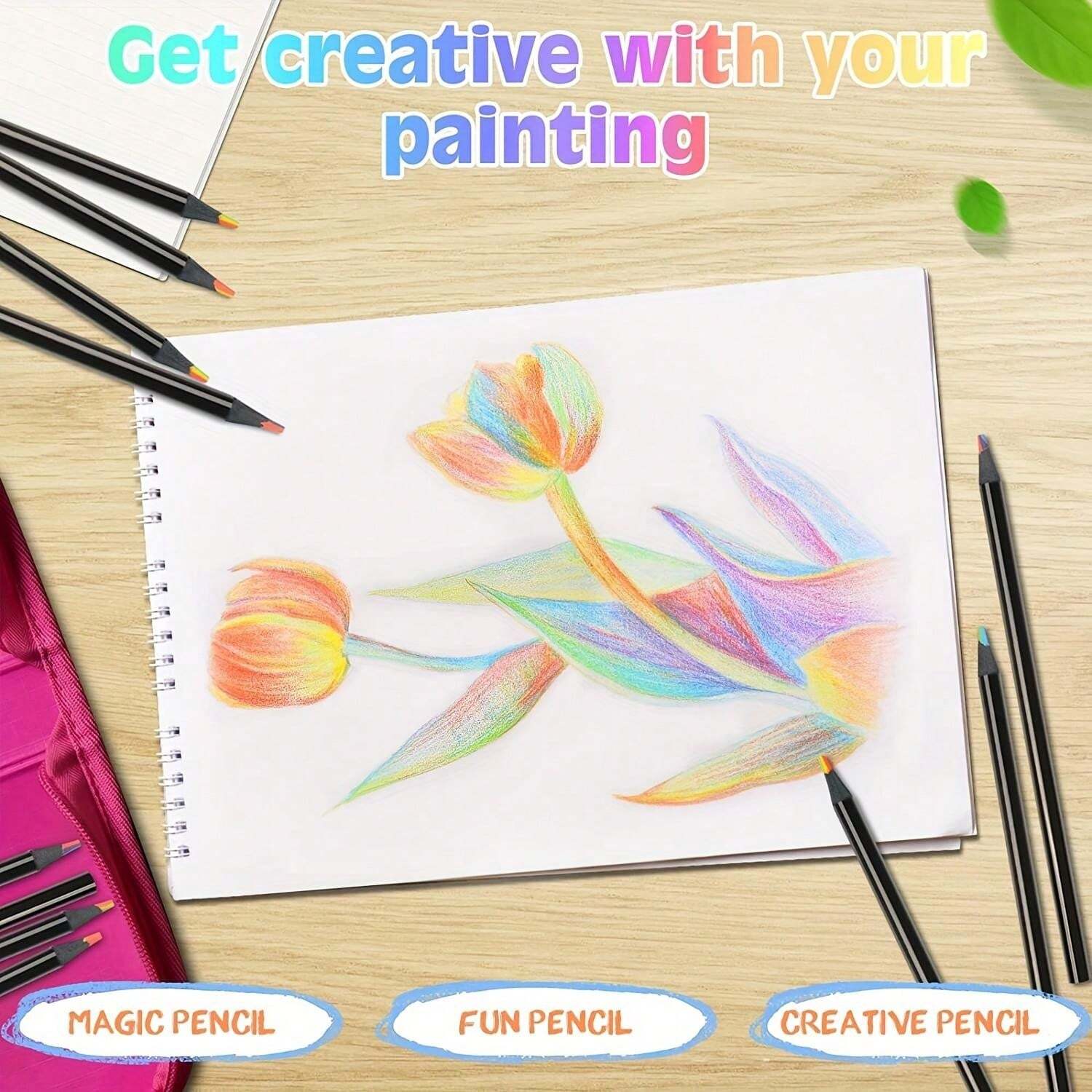 20pcs Rainbow Colored Pencils, 7 Different Colors, Drawing Pencils For ...