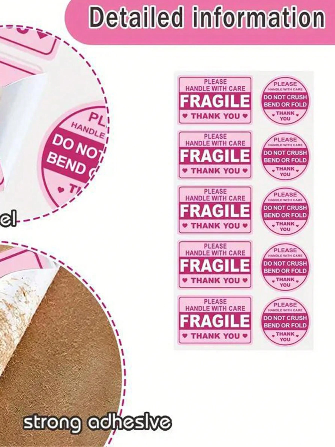 10 Sheets Fragile & Handle With Care Warning Labels Stickers, 100pcs ...