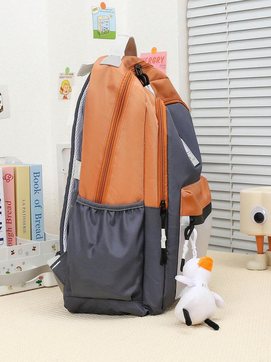 Fashionable Color-Block Backpack With Large Capacity And Versatile ...