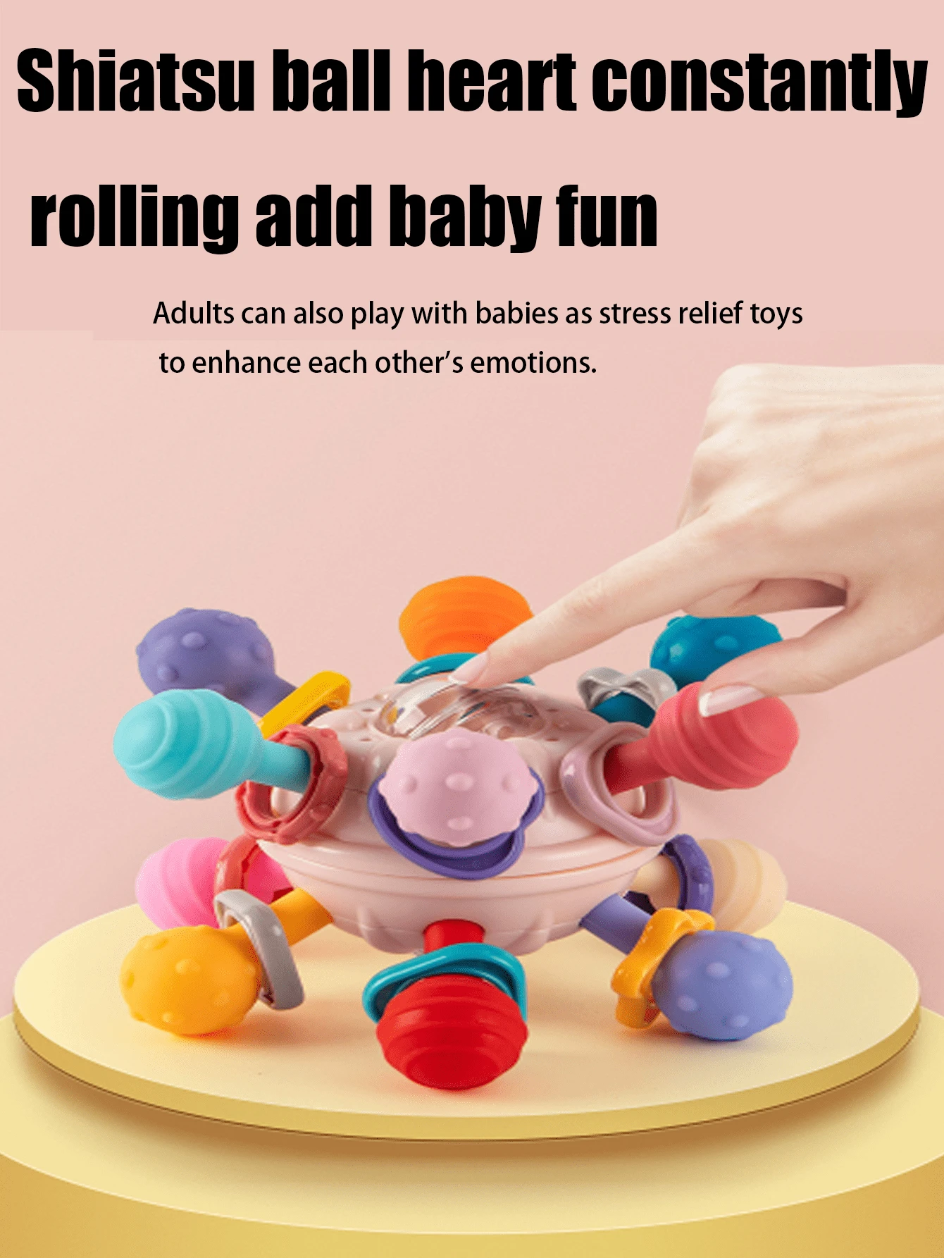 Random Colored Atom Ball Silicone Teething Toy, Can Be Used As A ...