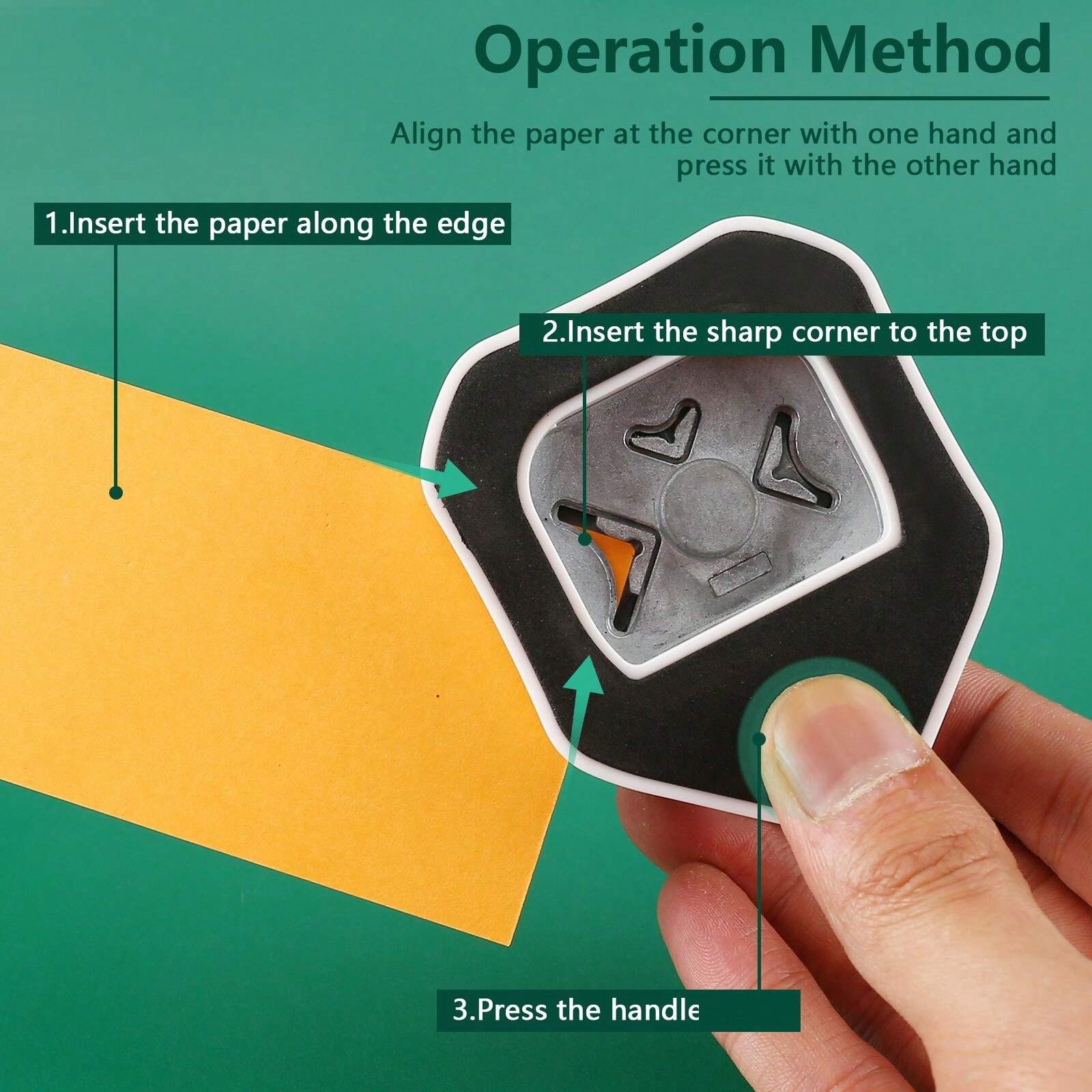 3 In 1 Corner Rounder Punch, 4mm, 7mm, 10mm 3 Way Corner Cutter Rounder ...