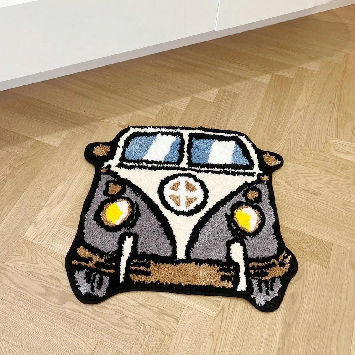 1 Pack Cartoon Bus Tufted Rugs Handmade Carpet Room Decor Kawaii Rug ...