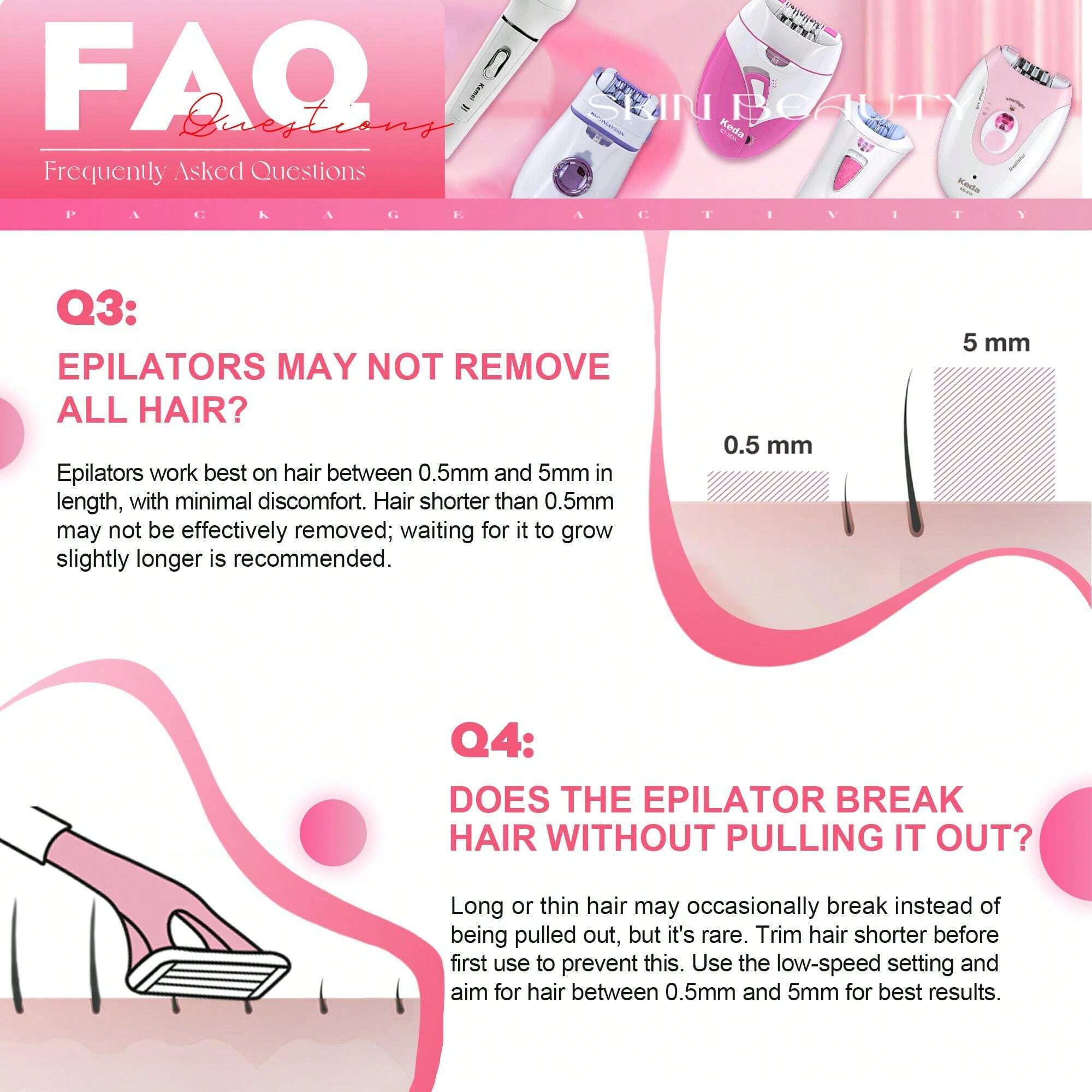 1 PC Mini Portable AAA Battery Powered Epilator For Women Epilator For ...