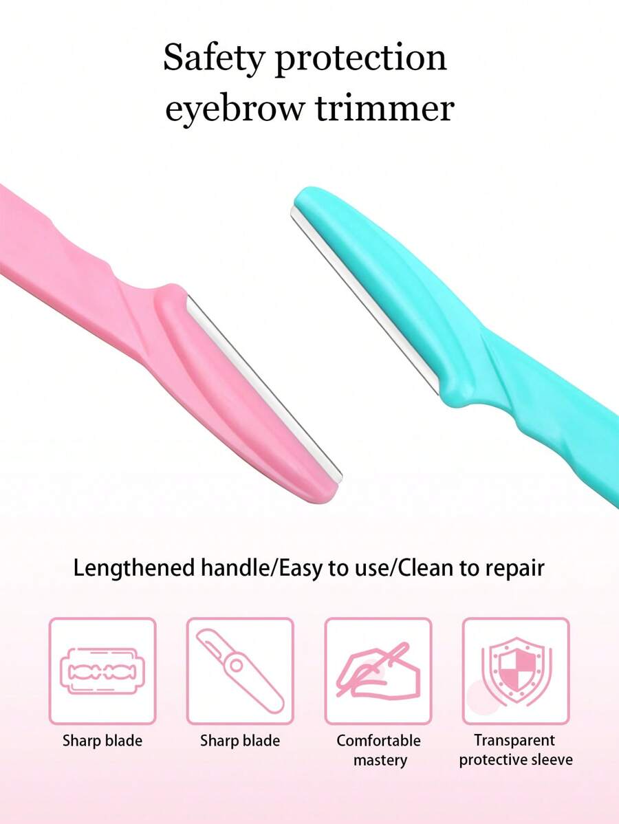 100pcs/Set Multicolor Grooming Eyebrow Razor & Shaver Set, Safety Eyebrow Trimmer & Shaver ...