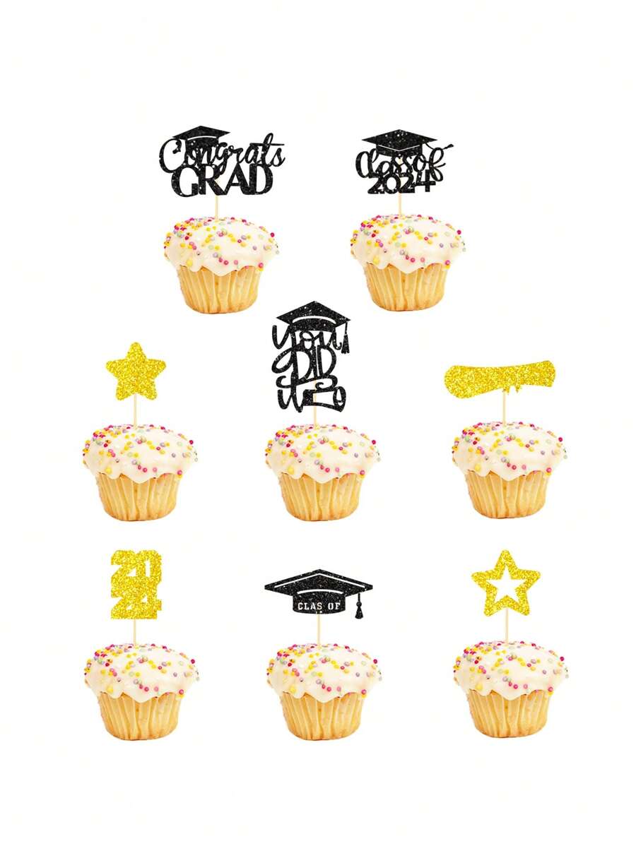 8pcs Graduation Season Class Of 2024 Congrats Grad Certificate Star ...