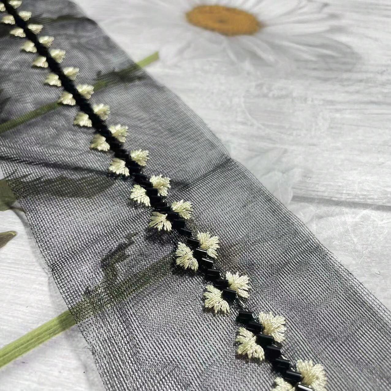 Beaded Embroidery Lace Trim Mesh Garment Neckline Edge Collar ...