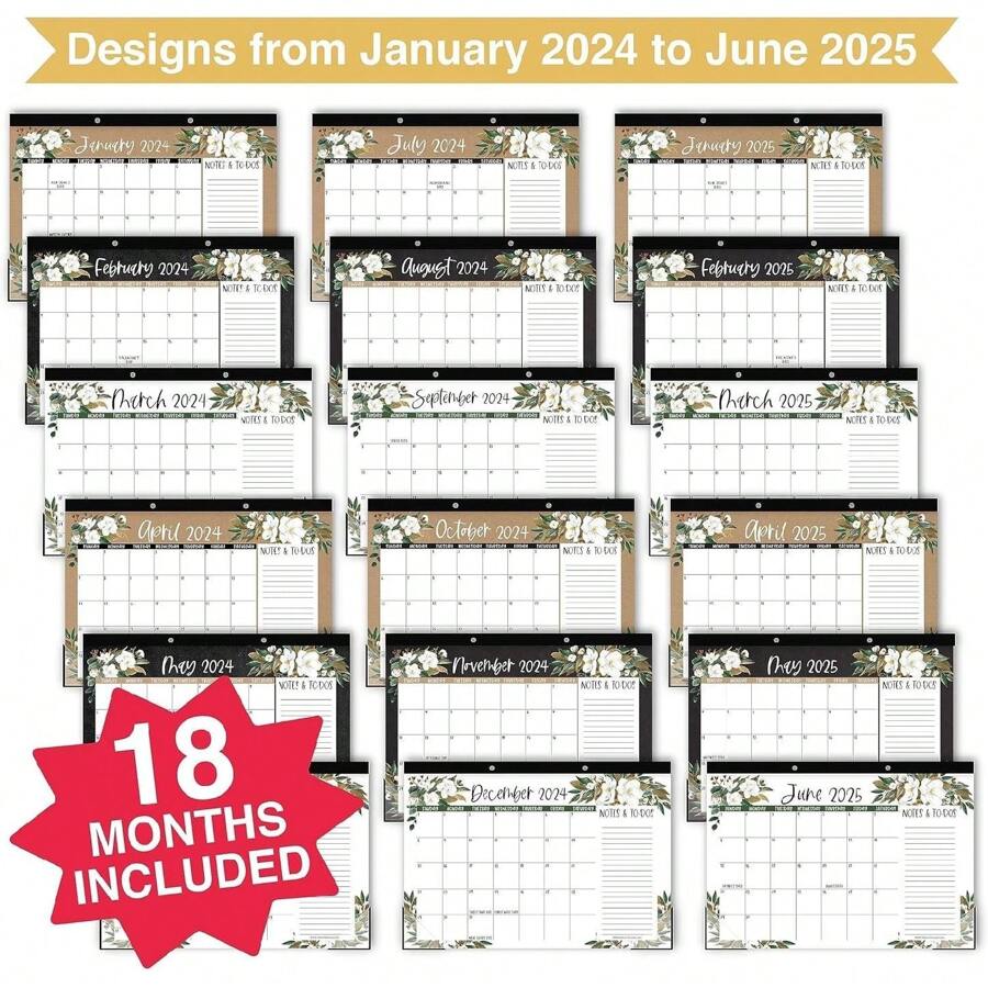 Floral Large Desk Calendar 2024-2025 - Desk Calender 2024 Monthly ... Floral Large Desk Calendar 2024-2025 - Desk Calender 2024 Monthly ...