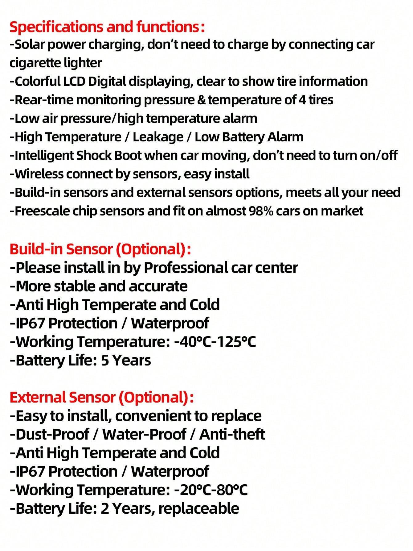 The E-ACE TPMS Automotive Tire Pressure Alarm Monitoring System ...
