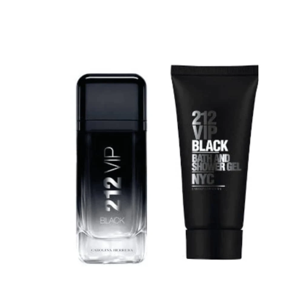 CAROLINA HERRERA 212 V.I.P. BLACK 3.4 EDP+3.4 SG (M) HARD BOX AROMATIC ...