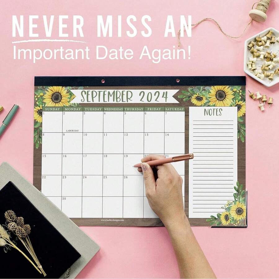 Sunflower Large Desk Calendar 2024-2025 - Desk Calender 2024 Monthly ... Sunflower Large Desk Calendar 2024-2025 - Desk Calender 2024 Monthly ...