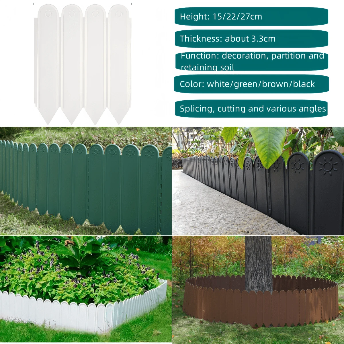 5-20 piezas Valla de jardín verde/Valla de jardín blanca, Barrera de ...