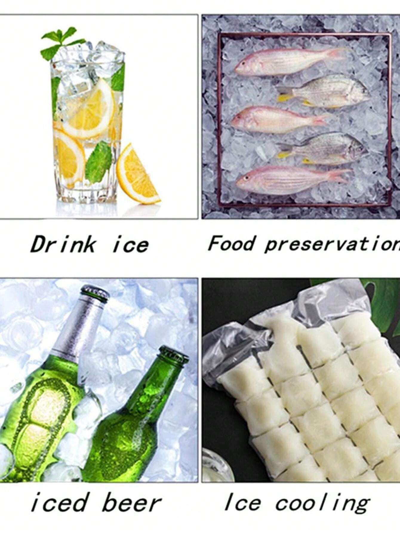 10pcs/50pcs Ice Bags For Ice Machine Ice Cube Packing Bags, Serving ...