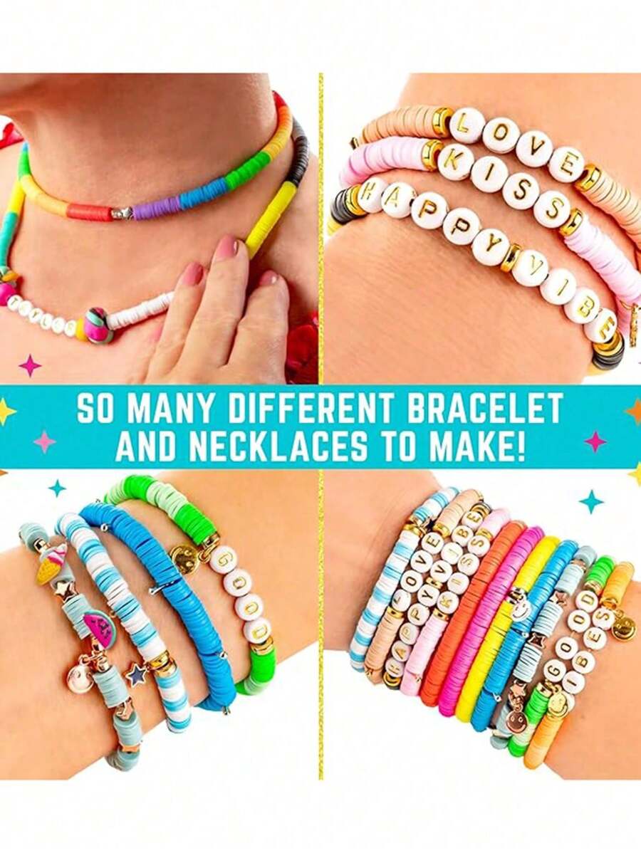 13200pcs Polymer Clay Bead Bracelet Making Kit For Friendship Jewelry ...