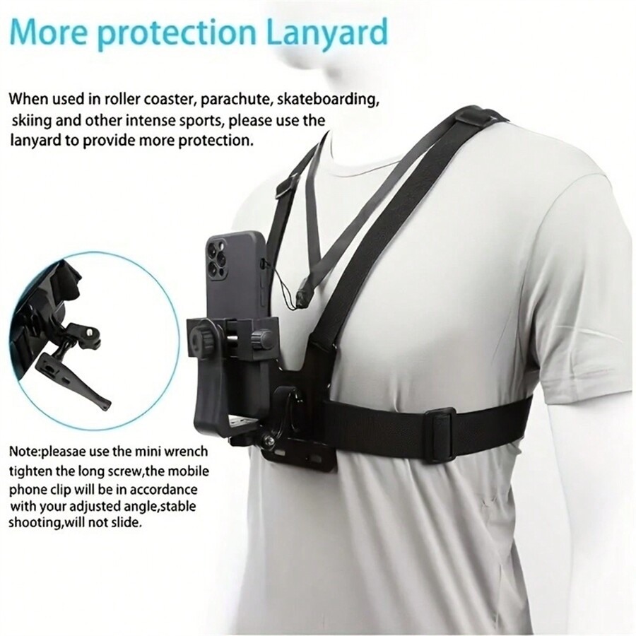 1pc Sports Camera Chest Strap, Mobile Phone Live Shooting Chest Fixed ...