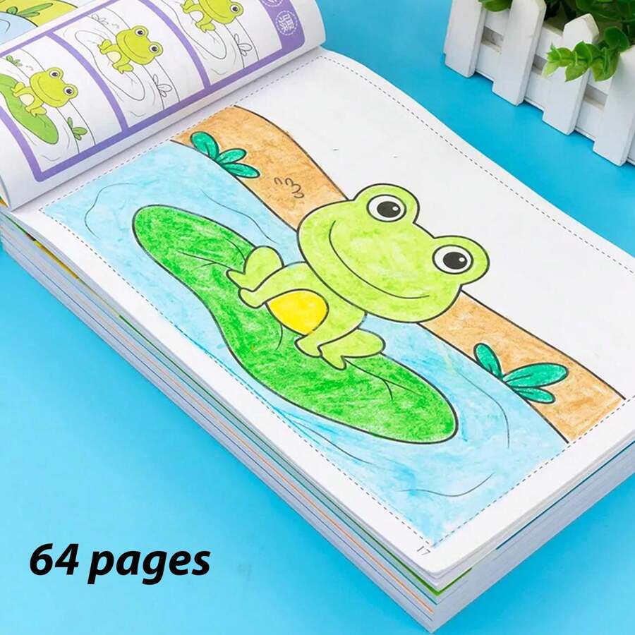 64 Pages Coloring Book For Children: Animals, Fruits And Vegetables ...