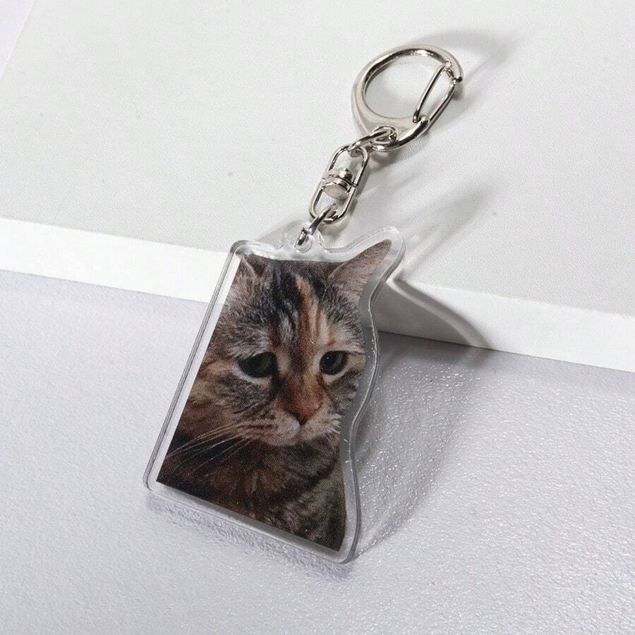 Cute Acrylic Keychain Bag Pendant For Women, Two Eye-Catching Cats ...
