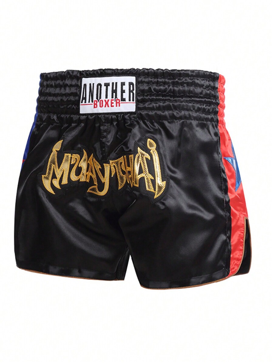Embroidery Muay Thai Shorts Fight Kickboxing MMA Pants Boyfriend Style ...