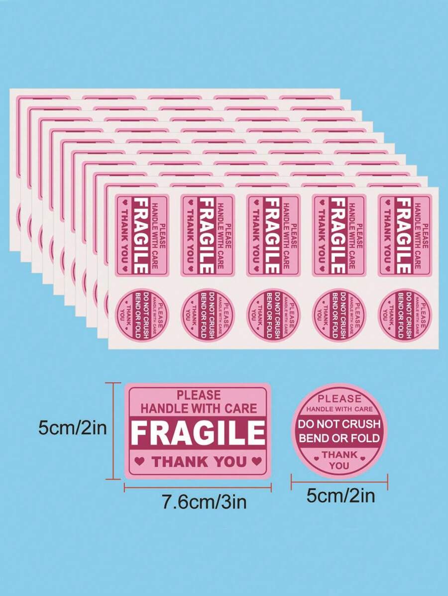 10 Sheets Fragile & Handle With Care Warning Labels Stickers, 100pcs ...