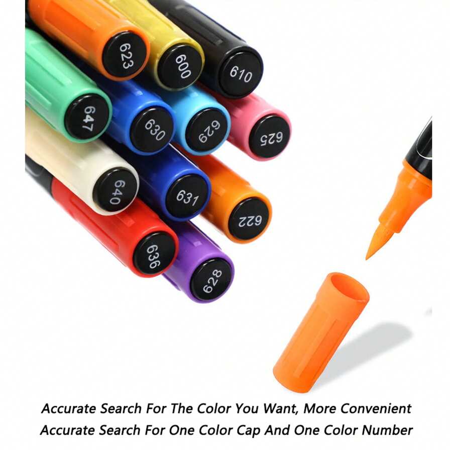 12-Color Dual-Tip Acrylic Art Marker, Waterproof, Stackable And Two ...
