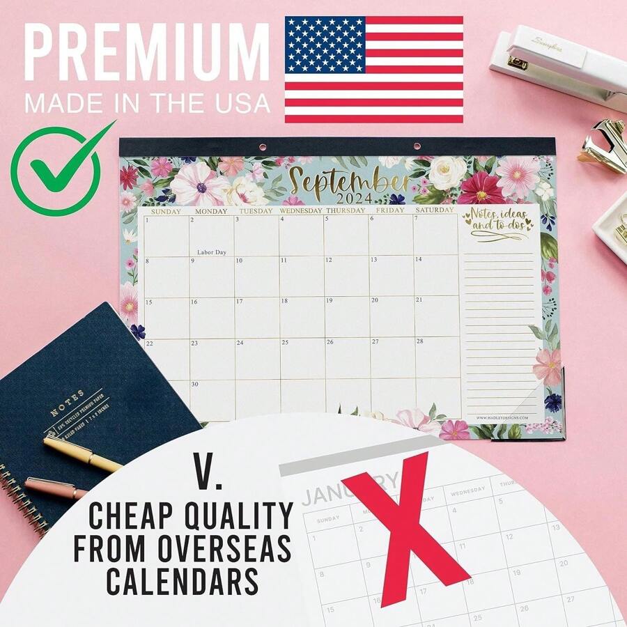 Floral Large Desk Calendar 2024-2025 - Desk Calender 2024 Monthly ... Floral Large Desk Calendar 2024-2025 - Desk Calender 2024 Monthly ...