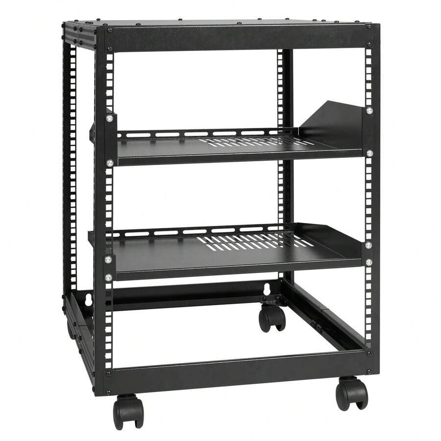 SKYSHALO 12U Open Frame Server Rack, 15"-40" Adjustable Depth, Free ...
