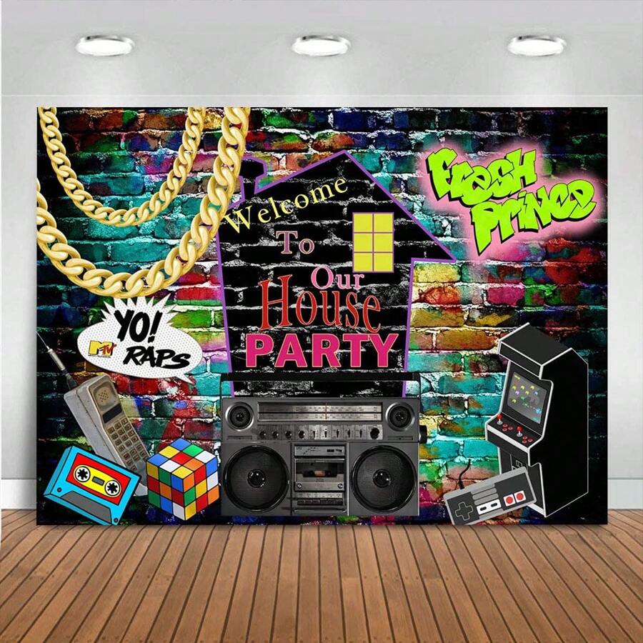 90s House Party Backdrop Hip Hop 80s 90s Theme Party Decoration ...
