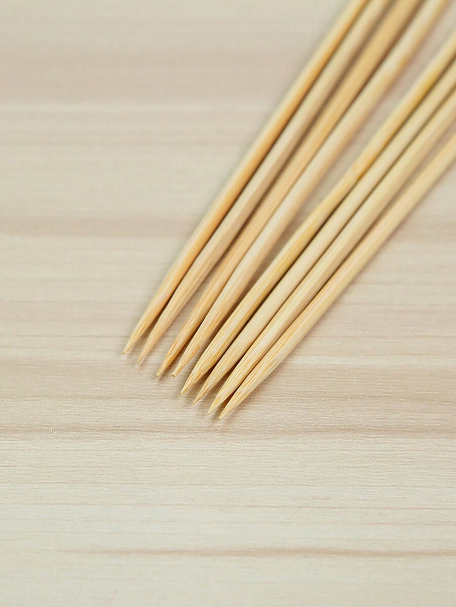 100pcs/Lot BBQ Bamboo Skewers Disposable Barbecue Needle Pack Sausage ...