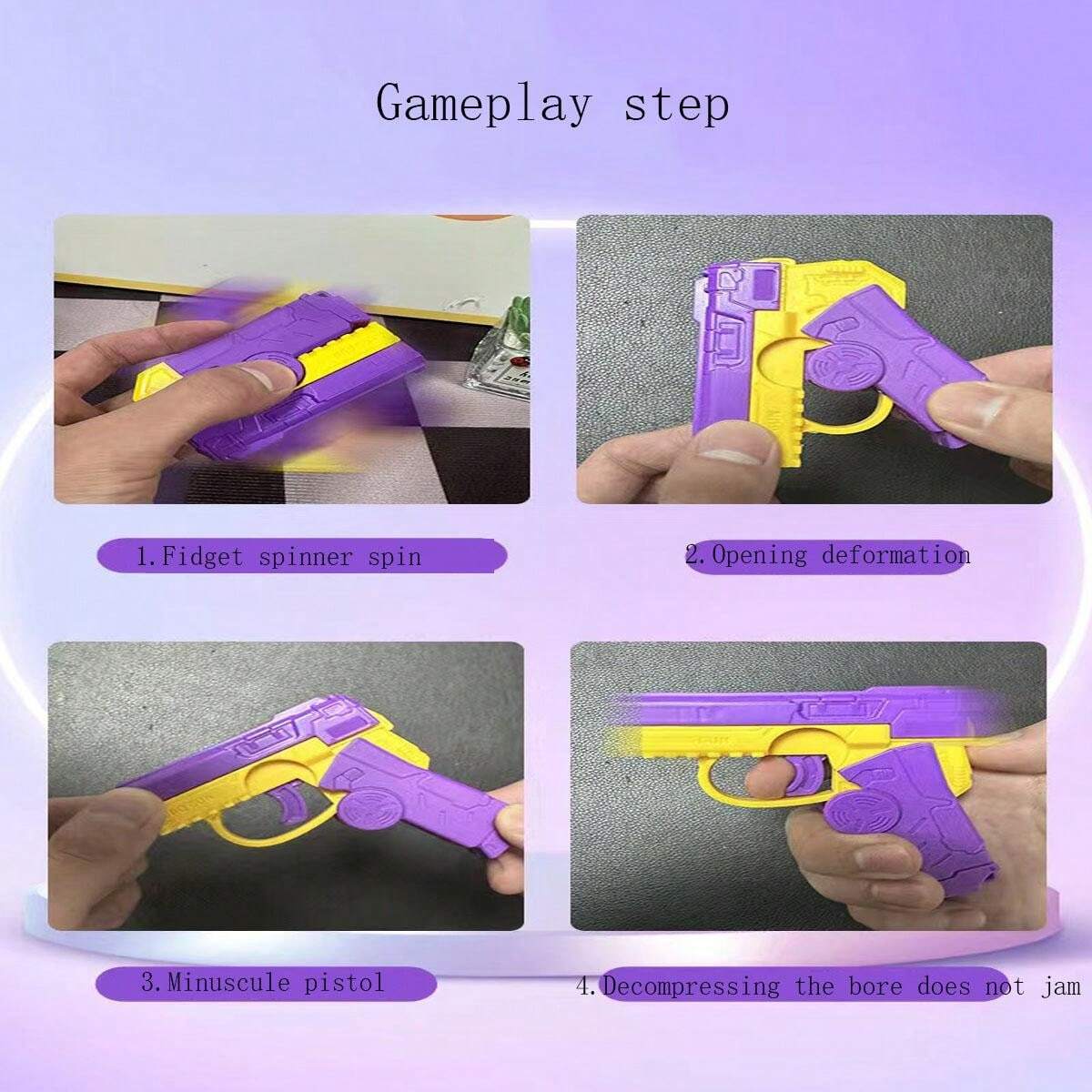 Mini Carrot Gun Toy With Rotational Barrel And Pop-Up Pistol, Combined ...