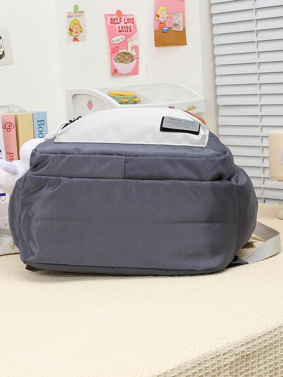 Fashionable Color-Block Backpack With Large Capacity And Versatile ...