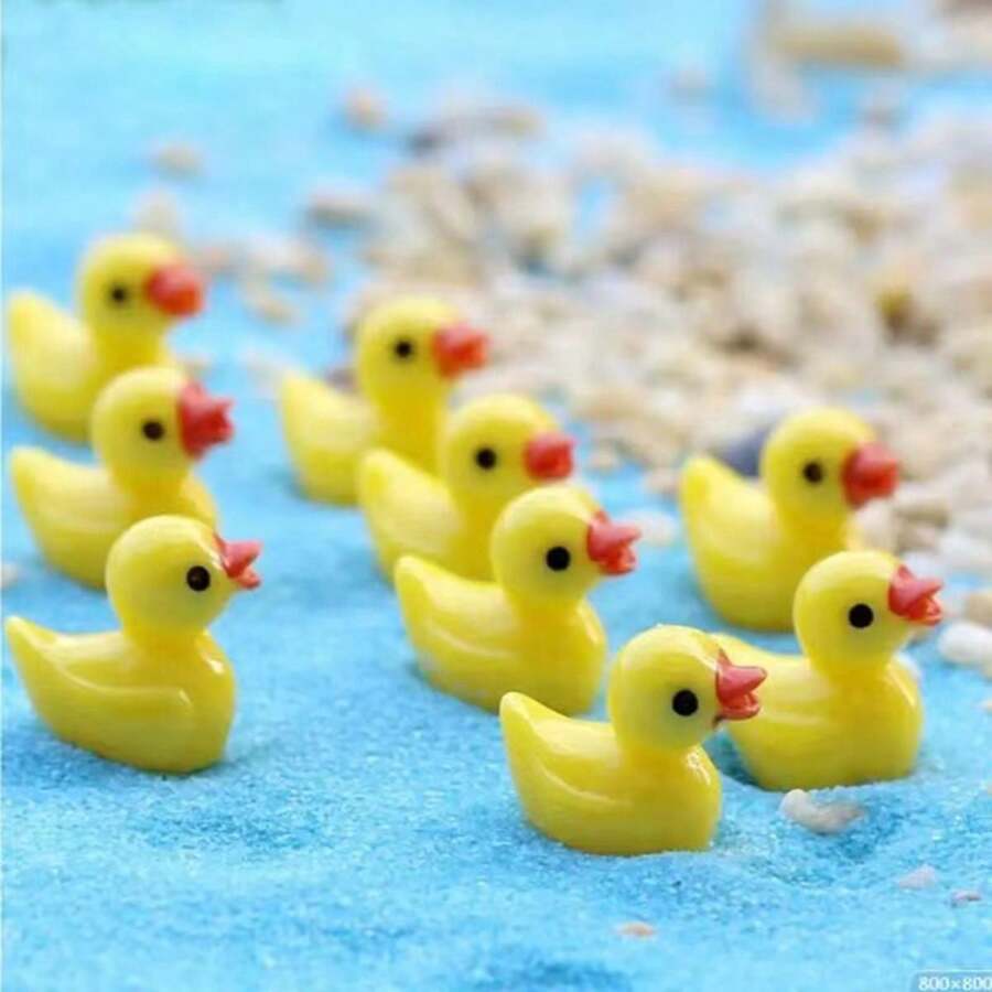 10/50/100 Pcs Mini Ducks Realistic Shape Tiny Multicolor Ducks Ornament ...