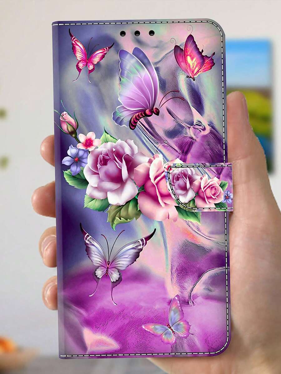 GLANDOTU Capa de Carteira de Telefone Celular em Couro PU com Estampa ...