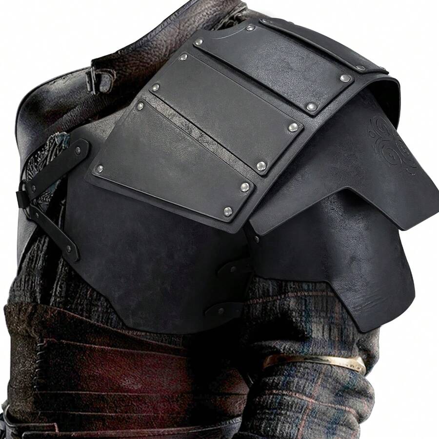 Viking Faux Leather Single Pauldron Shoulder Armor, Retro Medieval ...