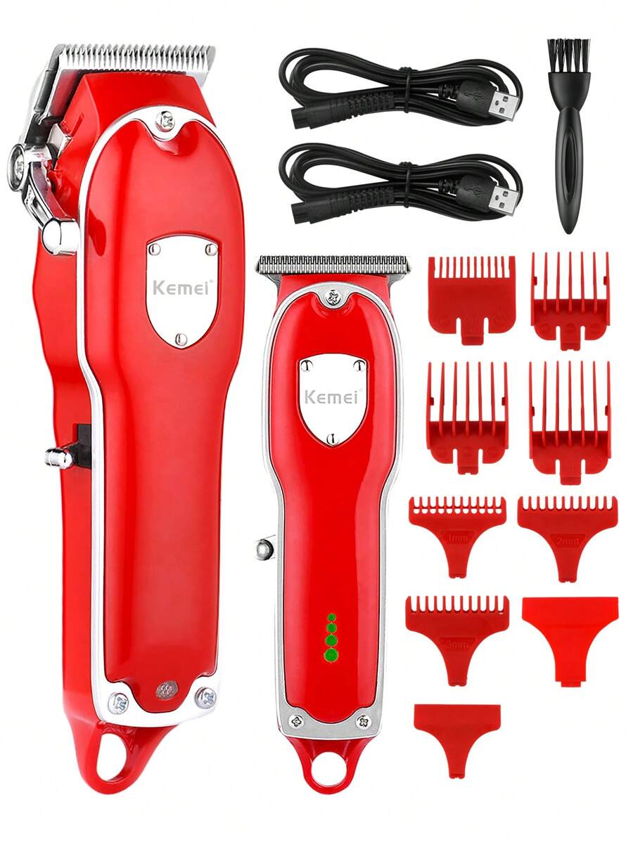 KEMEI Professional Electric Hair Clipper Kit, Razor, Dual Function, USB ...