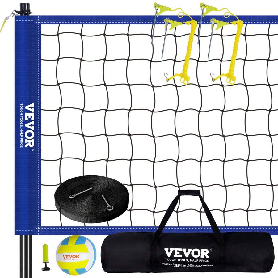 VEVOR Outdoor Portable Volleyball Net System, Adjustable Height Steel ...