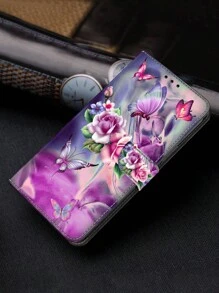 GLANDOTU Capa de Carteira de Telefone Celular em Couro PU com Estampa ...