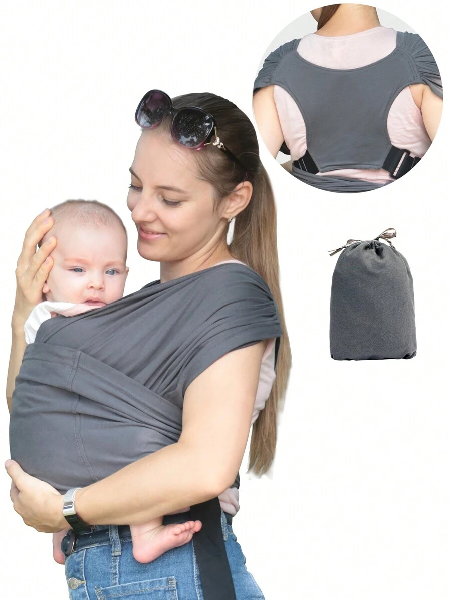 GLLQUEN BABY Baby Wrap Carrier, X Strap Lightweight Hands Free Baby ...