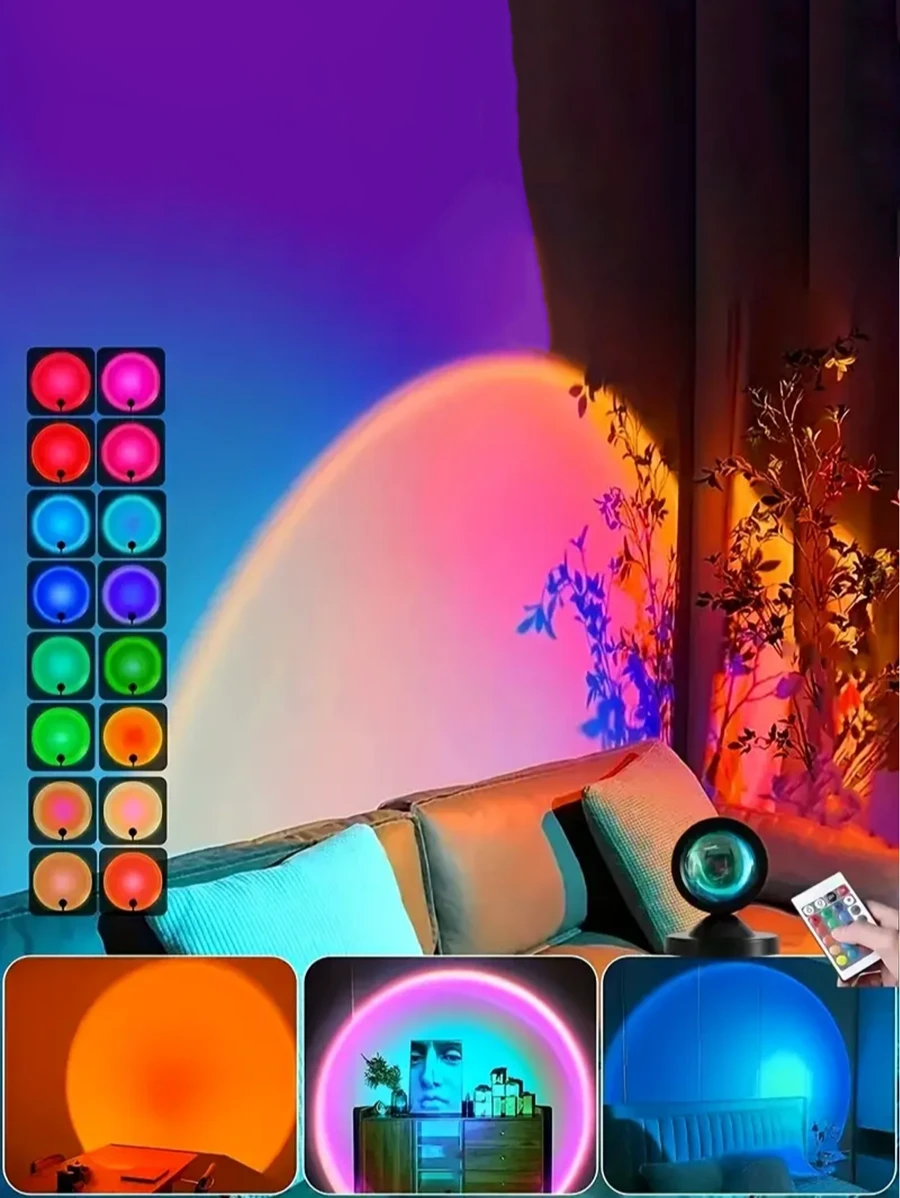 1pc USB Sunset Light Projector -LED Rainbow Projection Light- LED ...