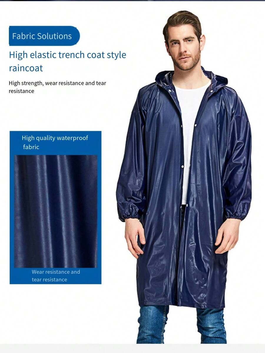 PVC Men's Waterproof Full Body Raincoat For Electric Motorcycles, Adult ...