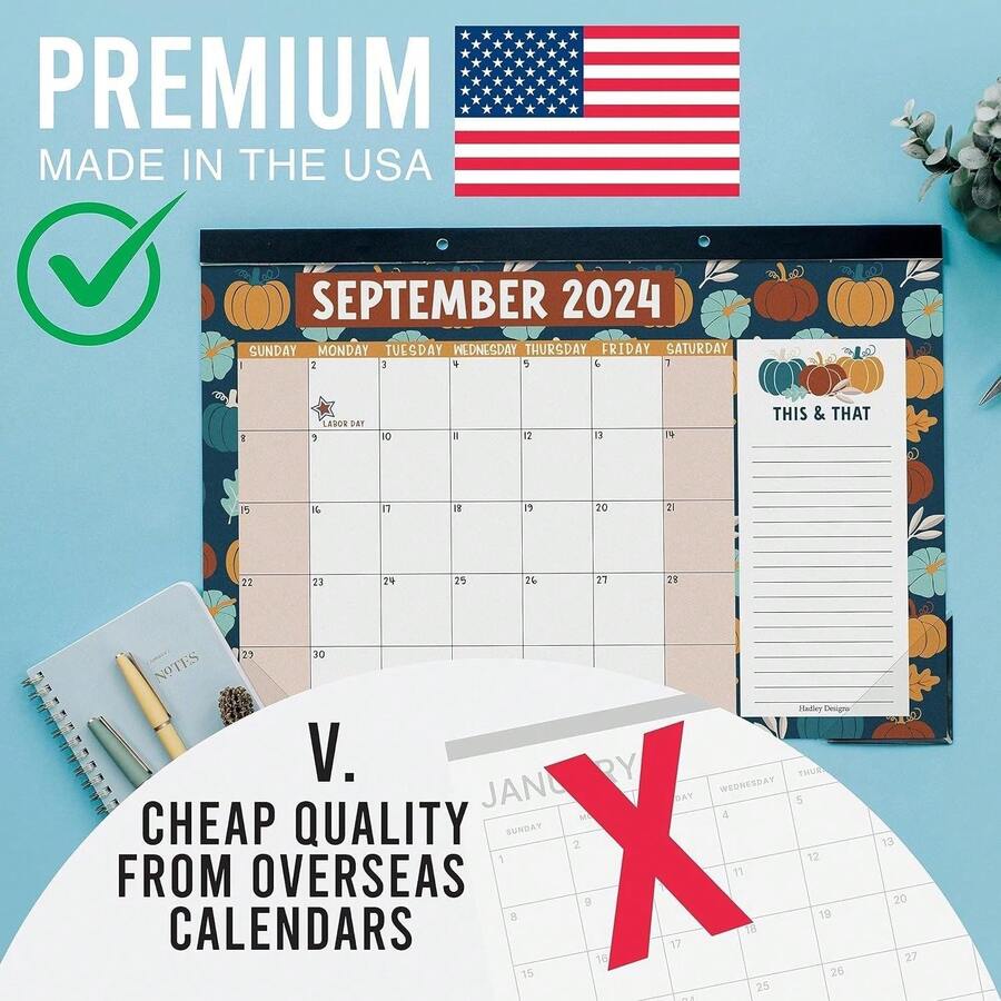 Doodle Large Desk Calendar 2024-2025 - Desk Calender 2024 Monthly ...